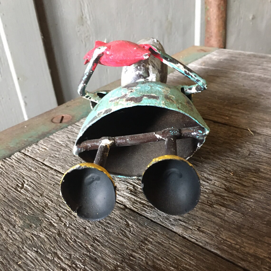 Cute Small Hand Painted Metal Bunny Rabbit Statue Figurine - Etsy