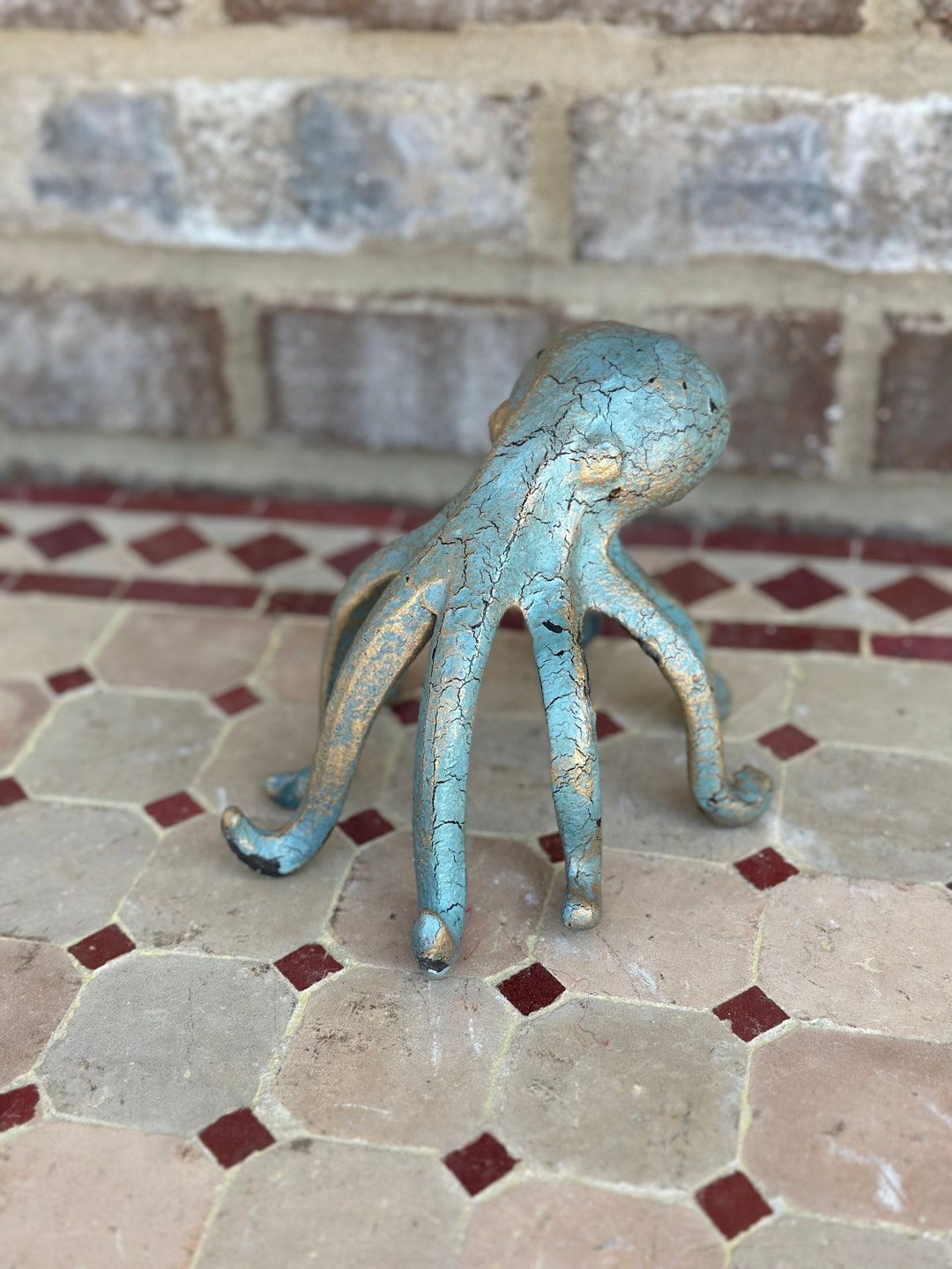 Cast Iron Octopus Statue Paperweight Phone Stand Holder Beach - Etsy