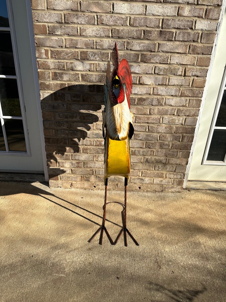 LARGE 3.5 Ft Tall Rooster Metal Statue Garden Art Yard Chicken - Etsy