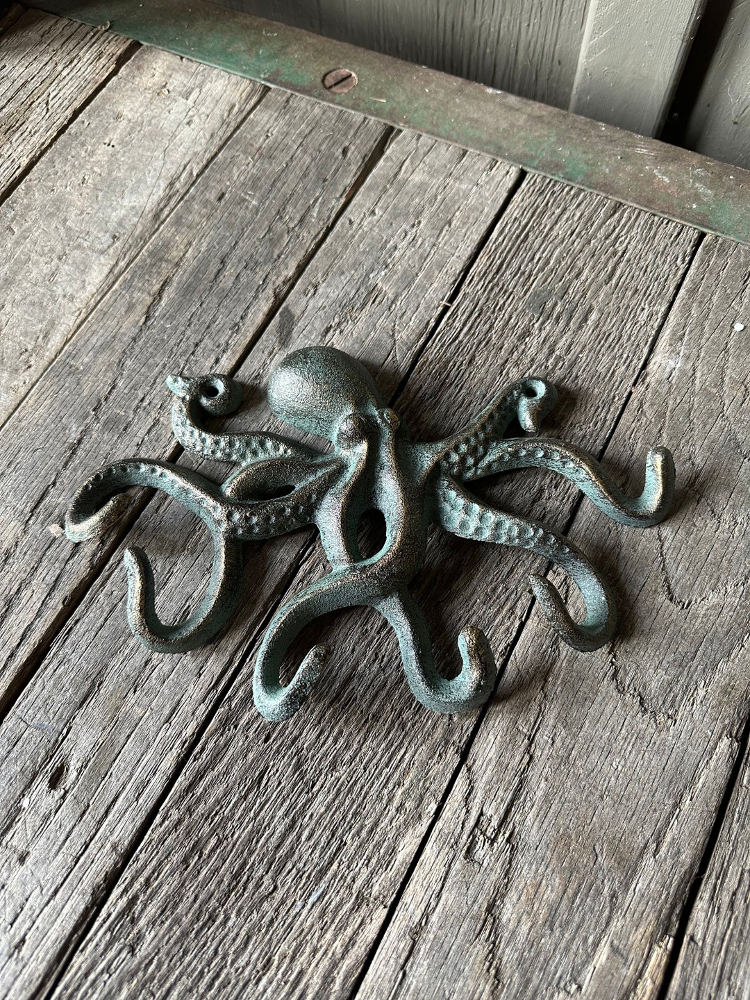 Large Octopus Cast Iron Wall Hanger Hook - Etsy