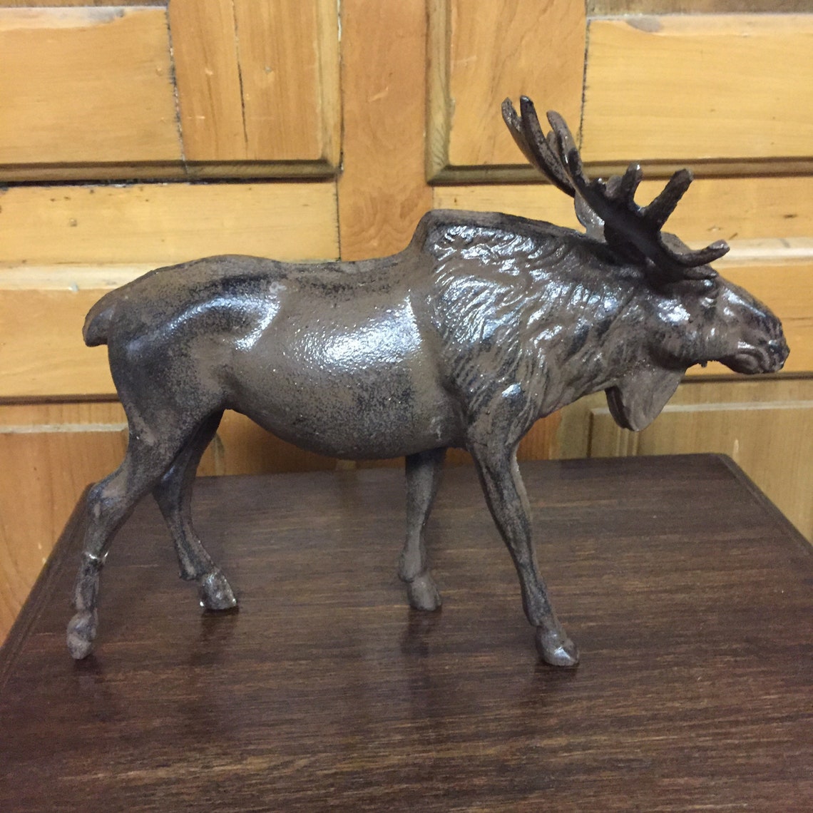 Cast Iron Moose Statue Figure Art Doorstop Elk Cabin Lake Home - Etsy