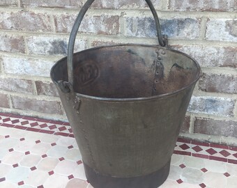 Antique Metal Bucket - Etsy