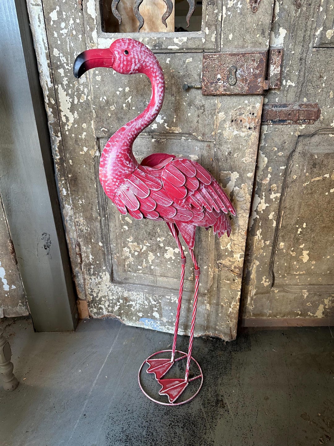 Large Metal 35” Pink Flamingo Yard Garden Art Statue Sculpture - Etsy