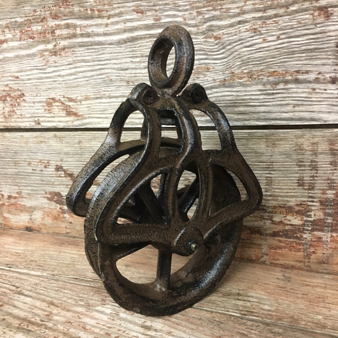 Antique Style Vintage Cast Iron Well Wheel Pulley Reproduction NEW ...