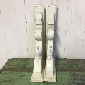 Pair Large Distressed White Wooden Corbels Farmhouse Shabby - Etsy