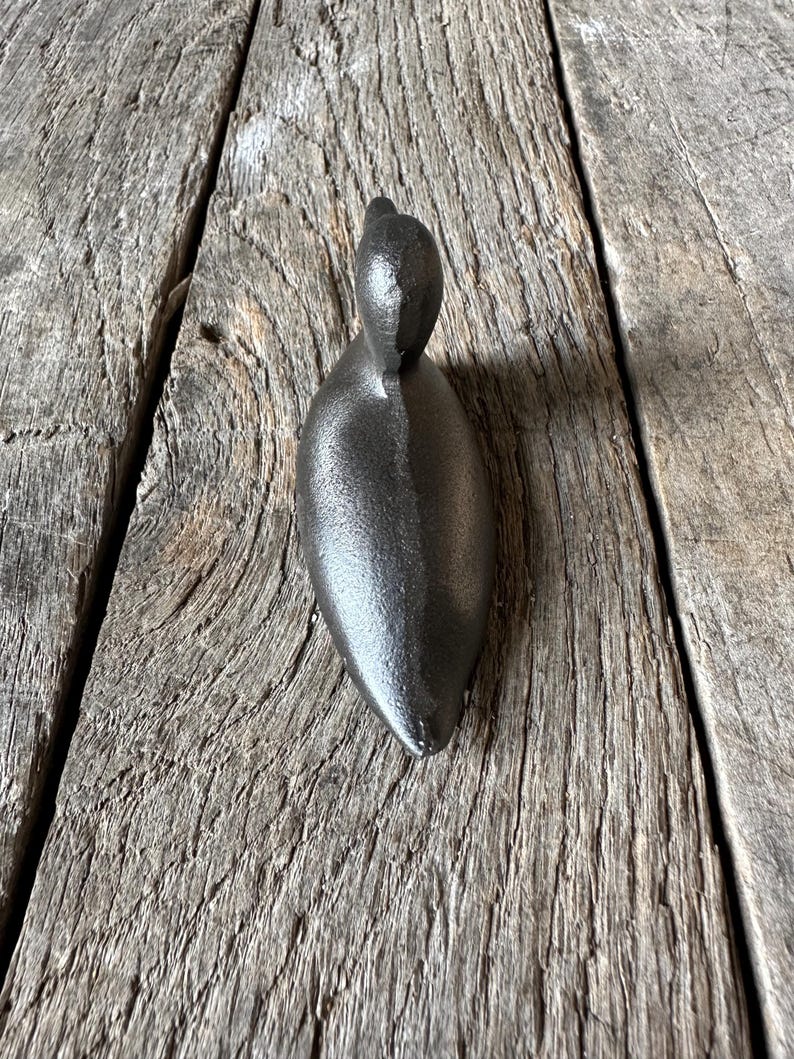 Small Cast Iron Duck Decoy Statue - Figurine Shelf Art Mallard Hunting ...