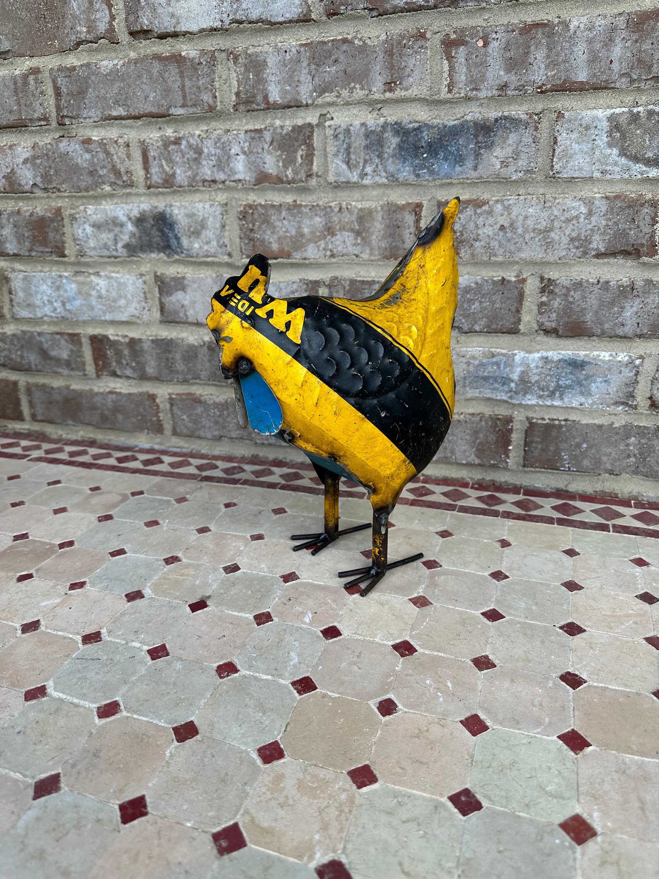 Rustic Metal Chick Figurine - Chicken Baby Chick Hen Statue Rooster ...
