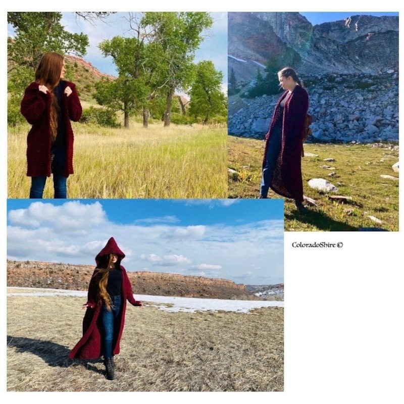 Burgundy Crochet Cardigan - Etsy