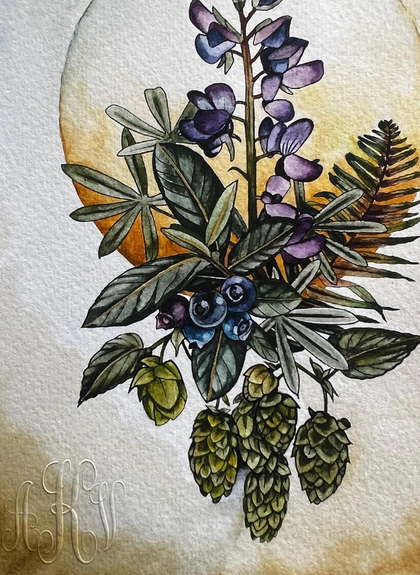 Hops, Blueberry, Lupine & Fern - Etsy