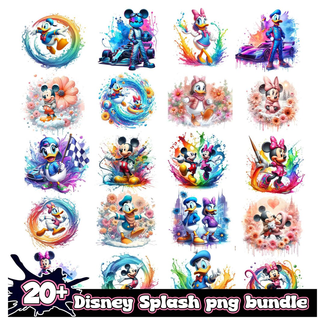 Mickey Mouse Splash and Watercolor Digital Design PNG File for ...