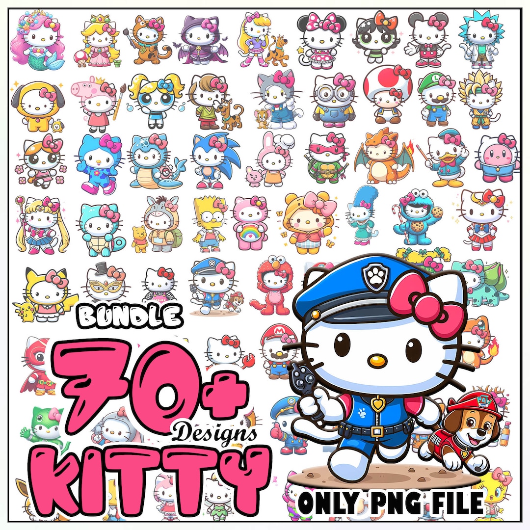 Kitty Cartoon Png, Kitty Character Png Bundle, Cute Cat Png, Kitty Png ...