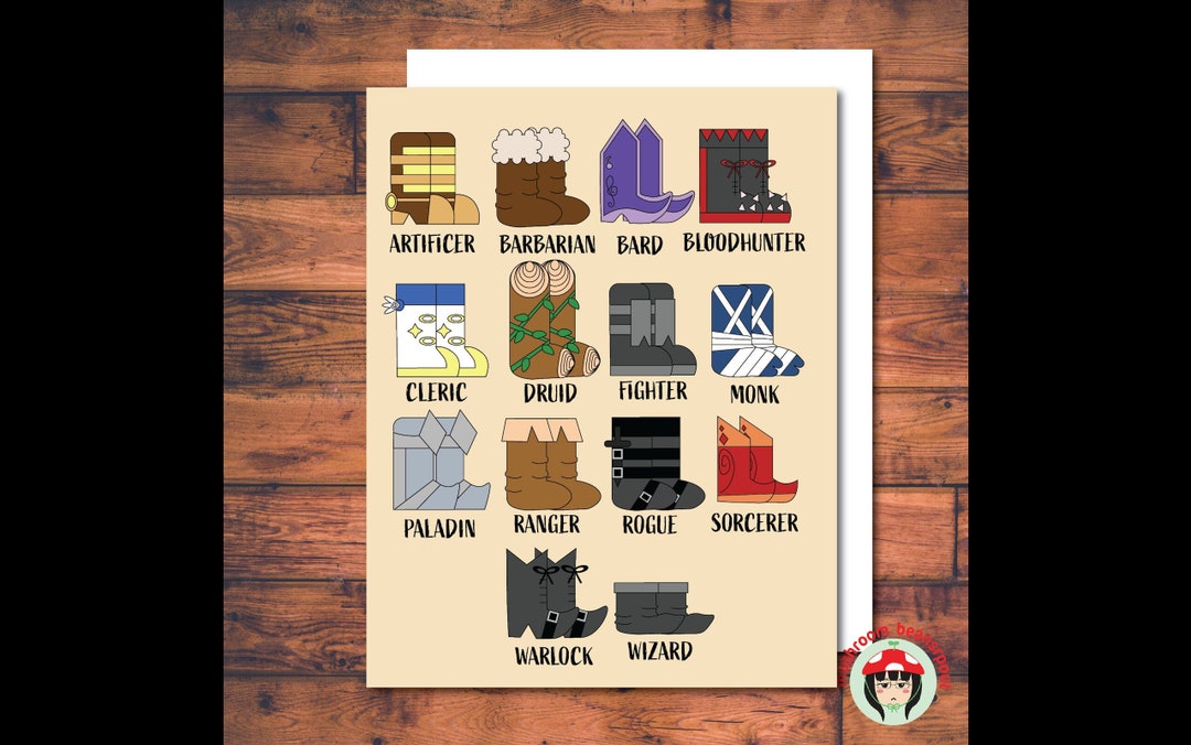 Dnd Boots Greeting Card - Etsy