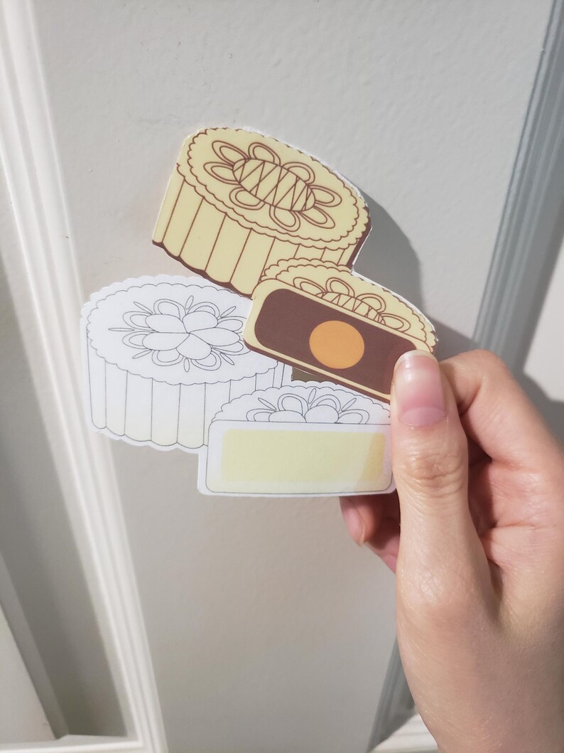 Mooncake Sticker, Mid Autumn Festival, Chinese Holiday, Dessert - Etsy