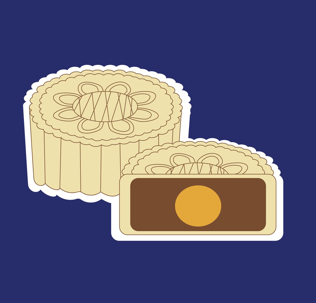 Mooncake Sticker Mid Autumn Festival Chinese Holiday - Etsy