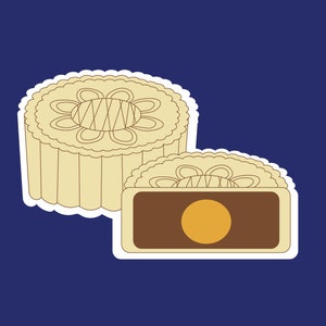 Mooncake Sticker Mid Autumn Festival Chinese Holiday - Etsy