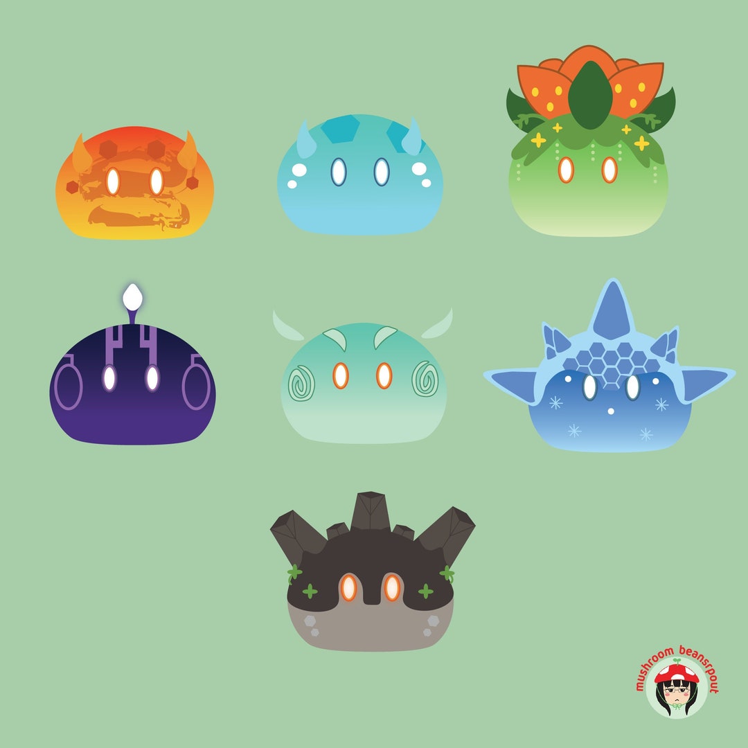 Elemental Slime Stickers - Etsy