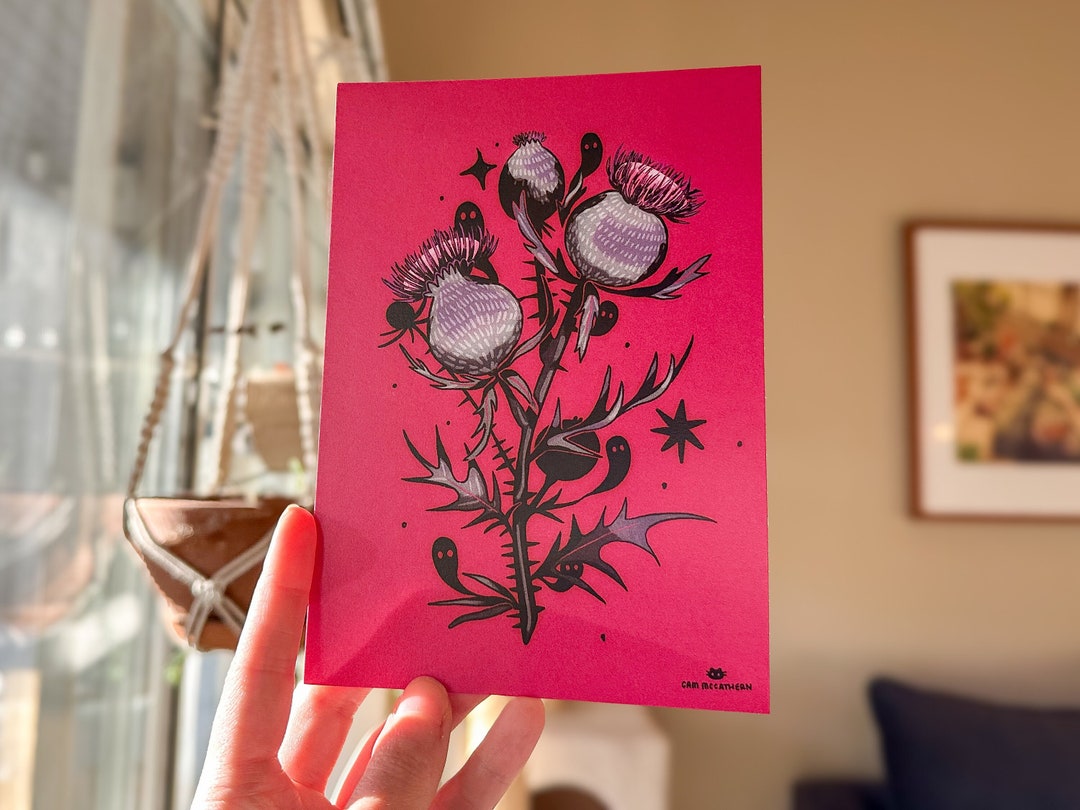 5x7 Spooky Thistle Art Print, 7x9 Original Thistle Scientific ...