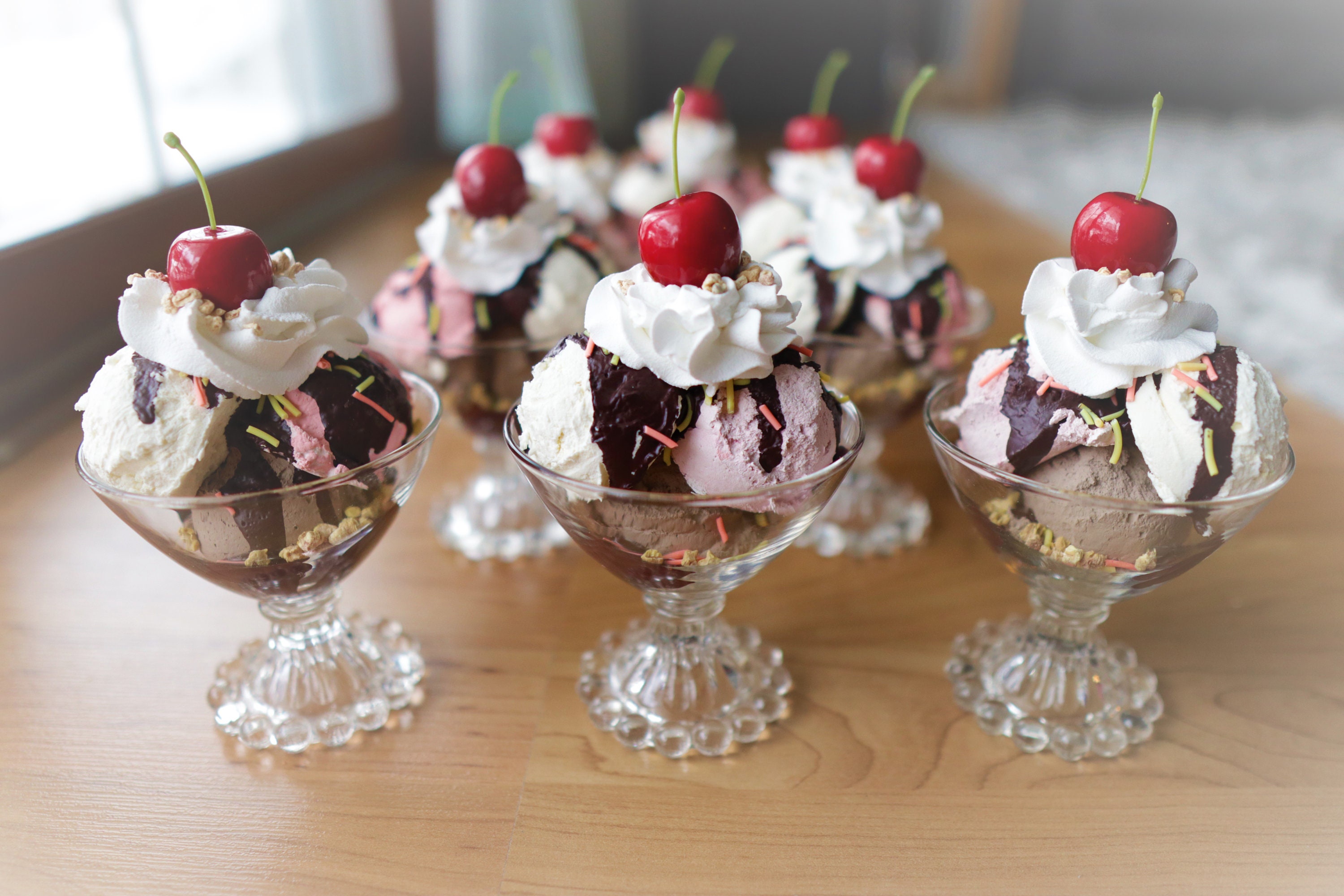 Faux Ice Cream Fake Ice Cream Sundae Display Neapolitan | Etsy