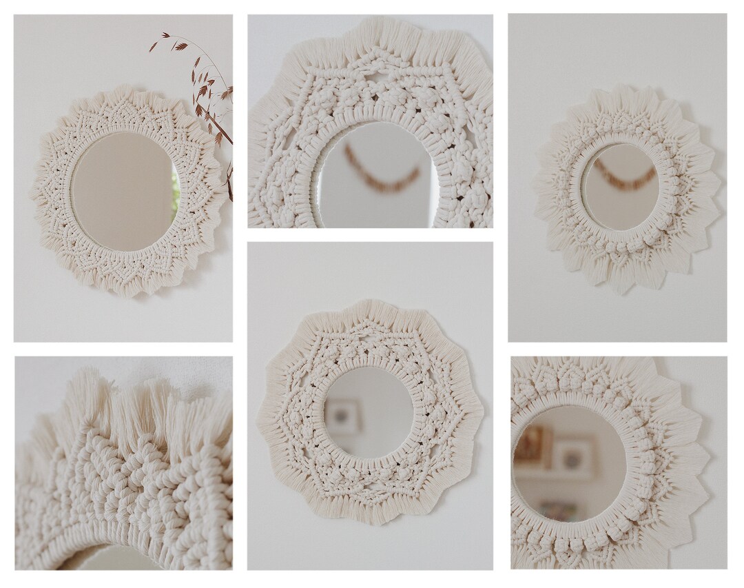 Set of Three Macrame Mandala Mirrors Boho Wall Hanging Mirror - Etsy