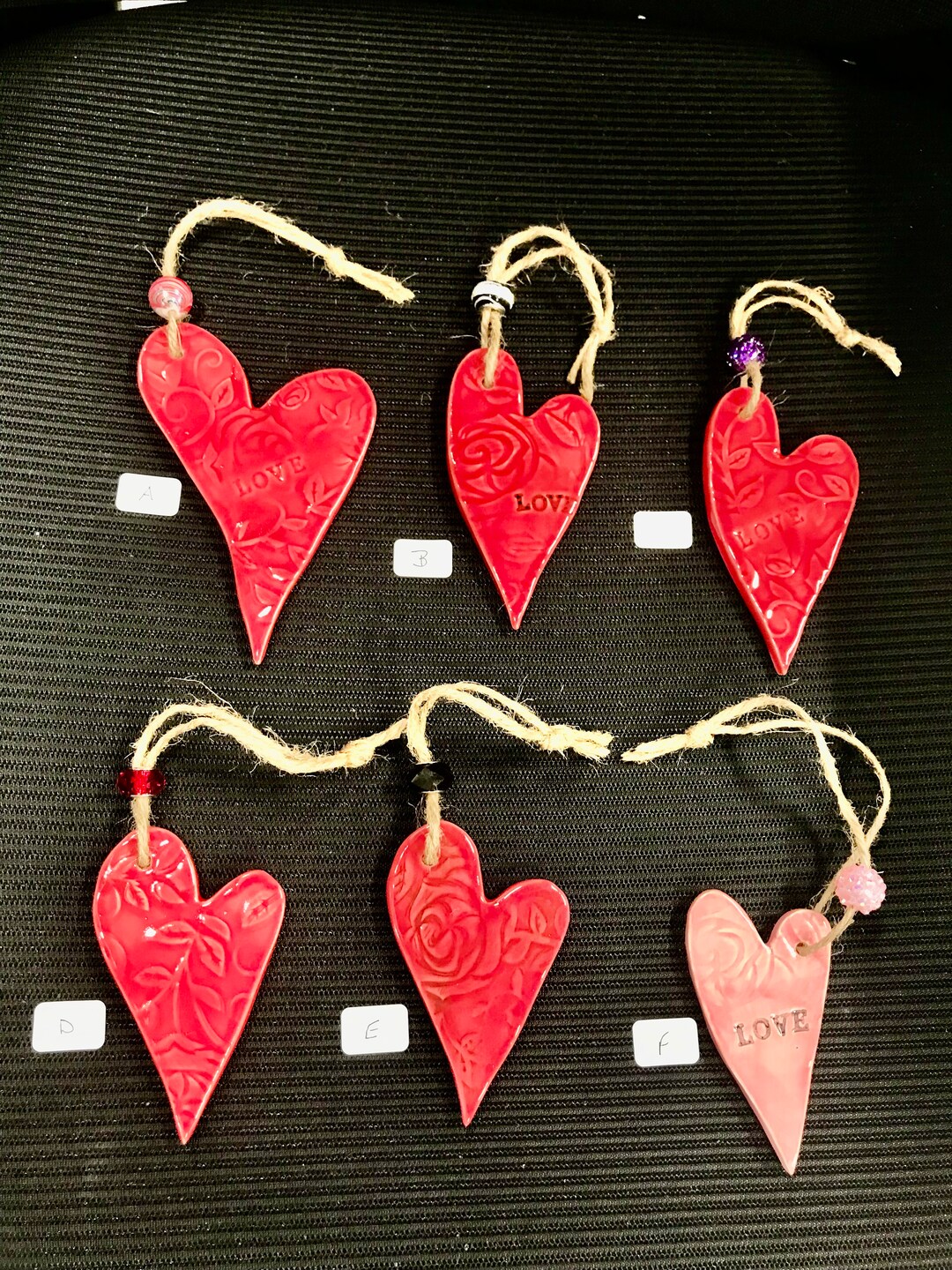 Handmade Ceramic Heart Hangings - Etsy