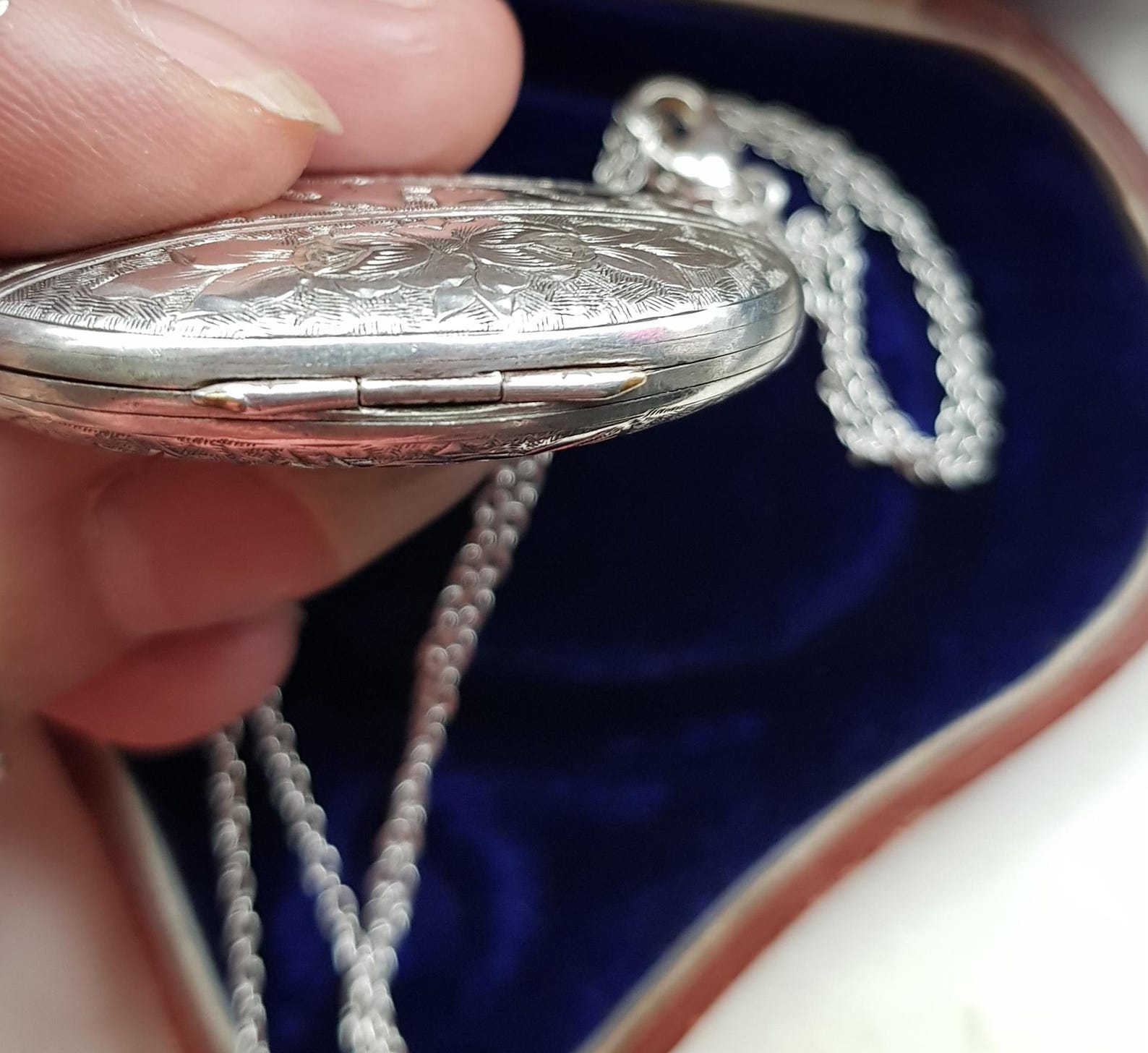 Antique Victorian Sterling Silver Aesthetic Ivy Leaf Locket Necklace ...