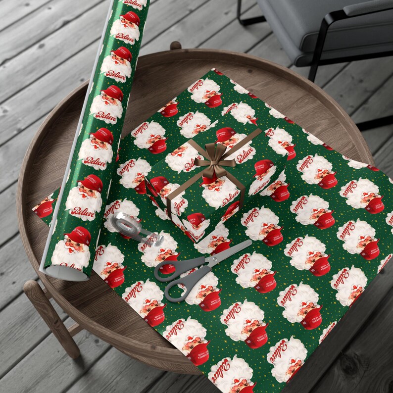 Trump Wrapping Paper | MAGA Hat Santa Trump Christmas Gift Wrap Paper ...