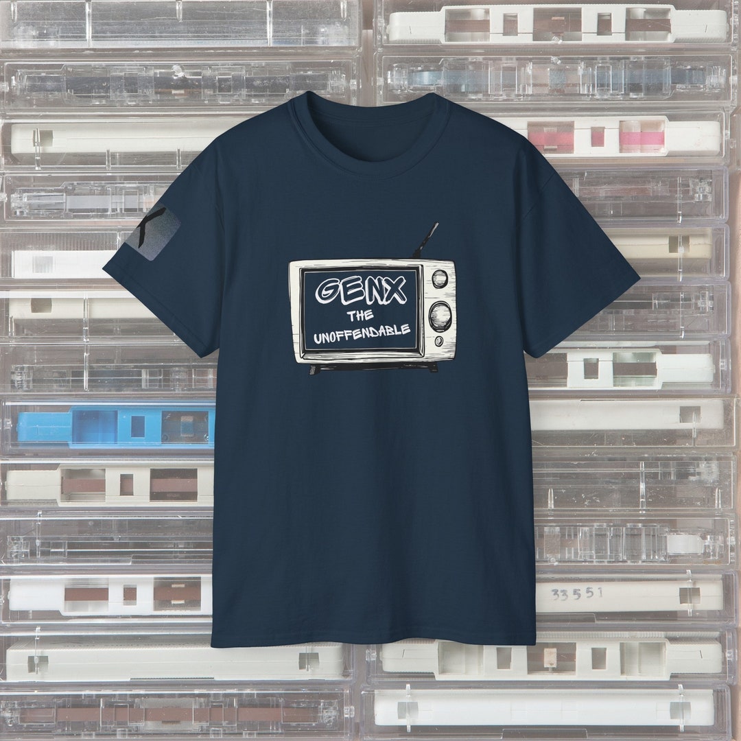 Genx T-shirt Generation X Static TV Sleeve Print 60s 70s Kids 50 ...