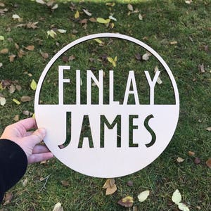 Custom Round Baby Name Sign - Etsy