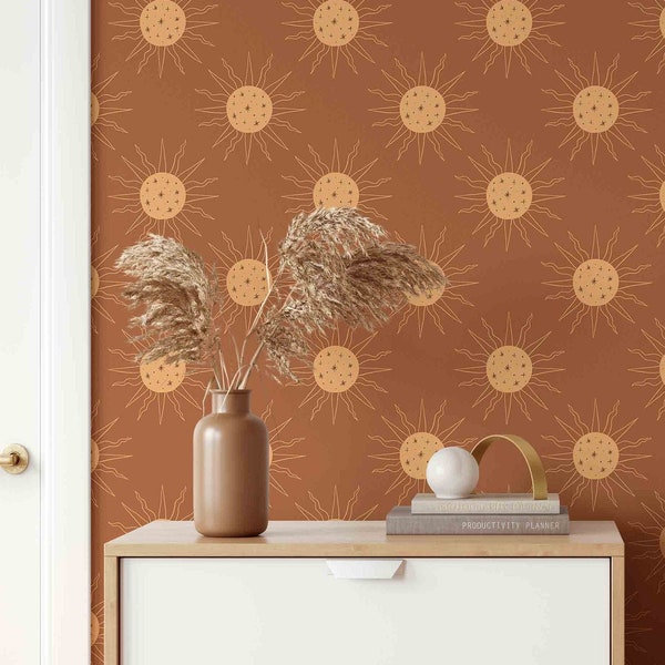 Terra Cotta Peel and Stick Wallpaper - Etsy