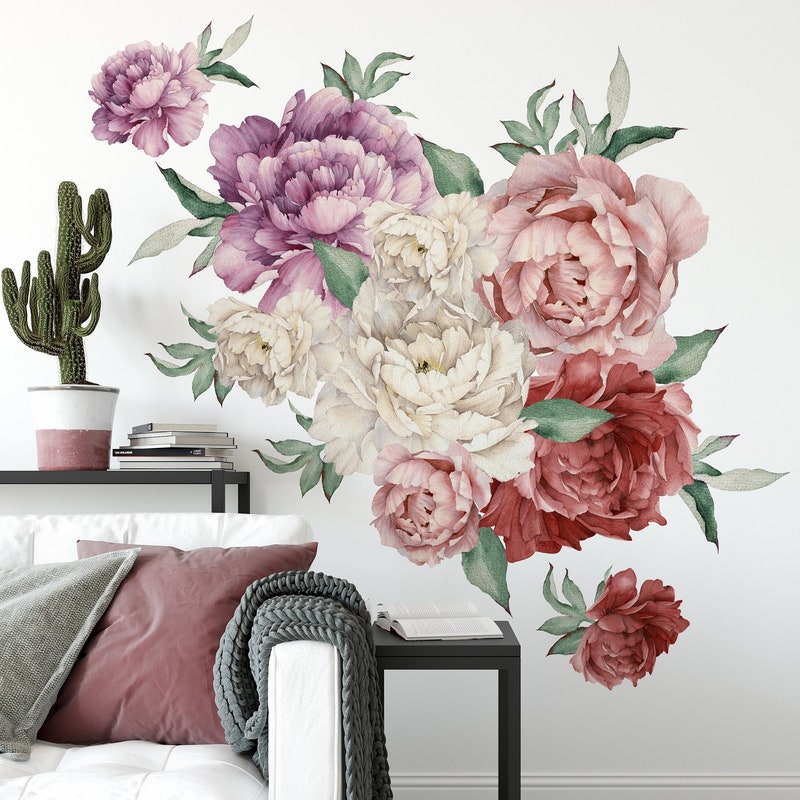 Peony Vinyl Decal - Etsy