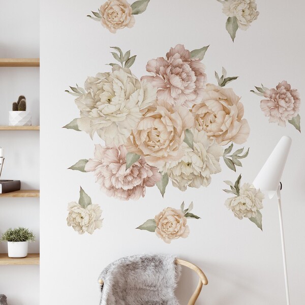 Peony Wall Decal - Etsy