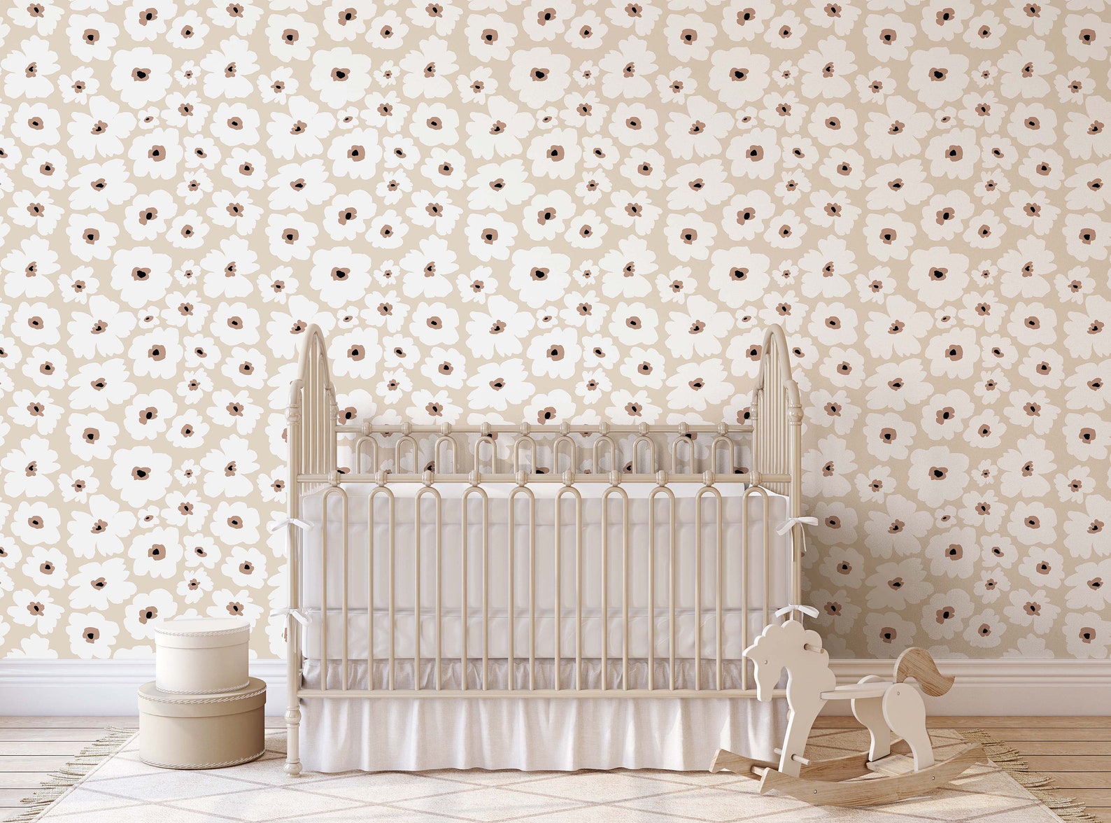 Neutral Boho Little Flower Wallpaper A320 Peel and Stick - Etsy