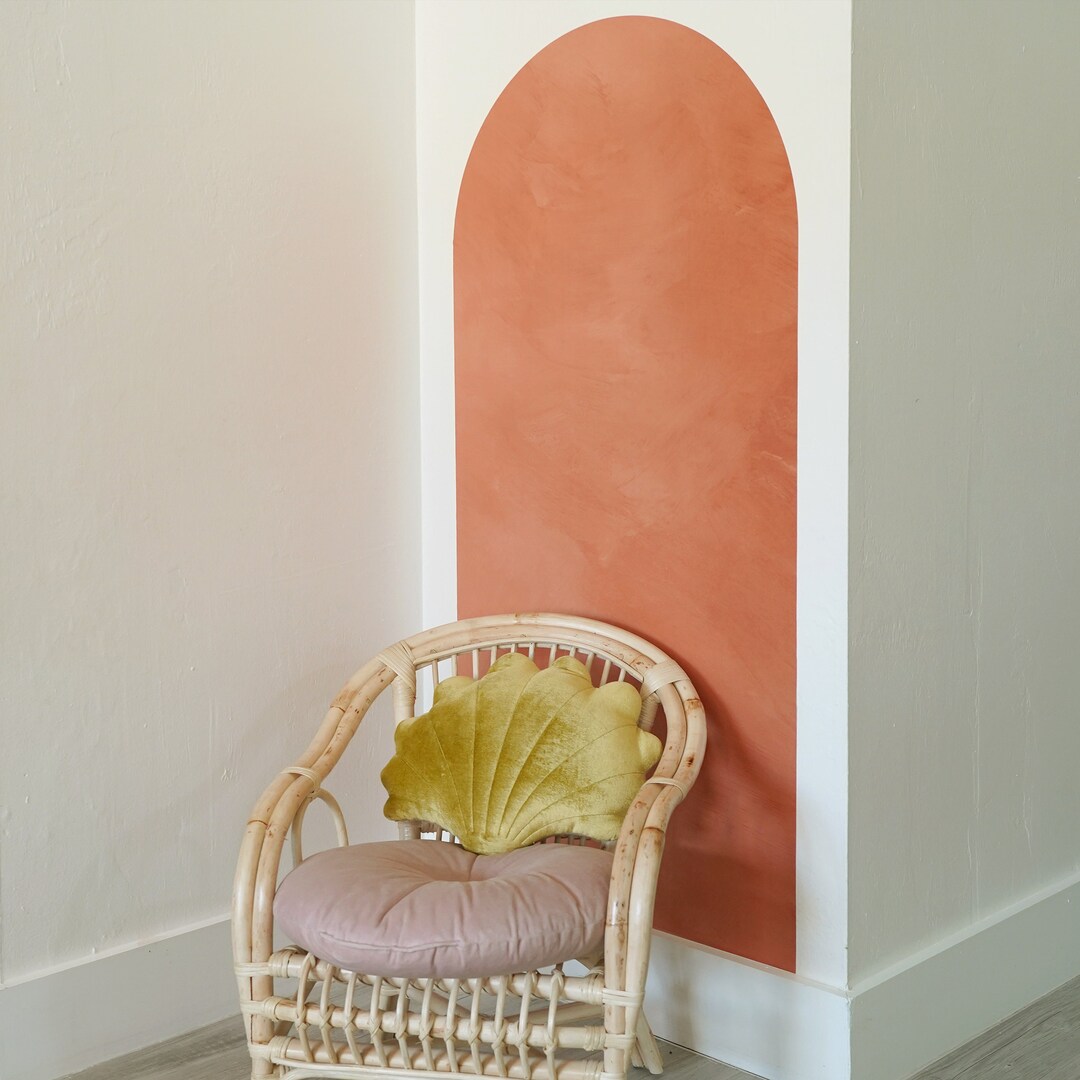 Peach Orange Arch Wall Decal: Minimalist Color Block, Peel and Stick - Etsy