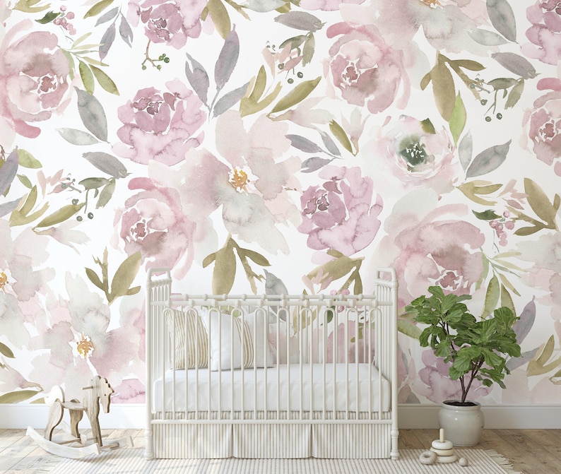 Rose Garden Mural KM179 Large Scale Wallpaper Floral Peel | Etsy