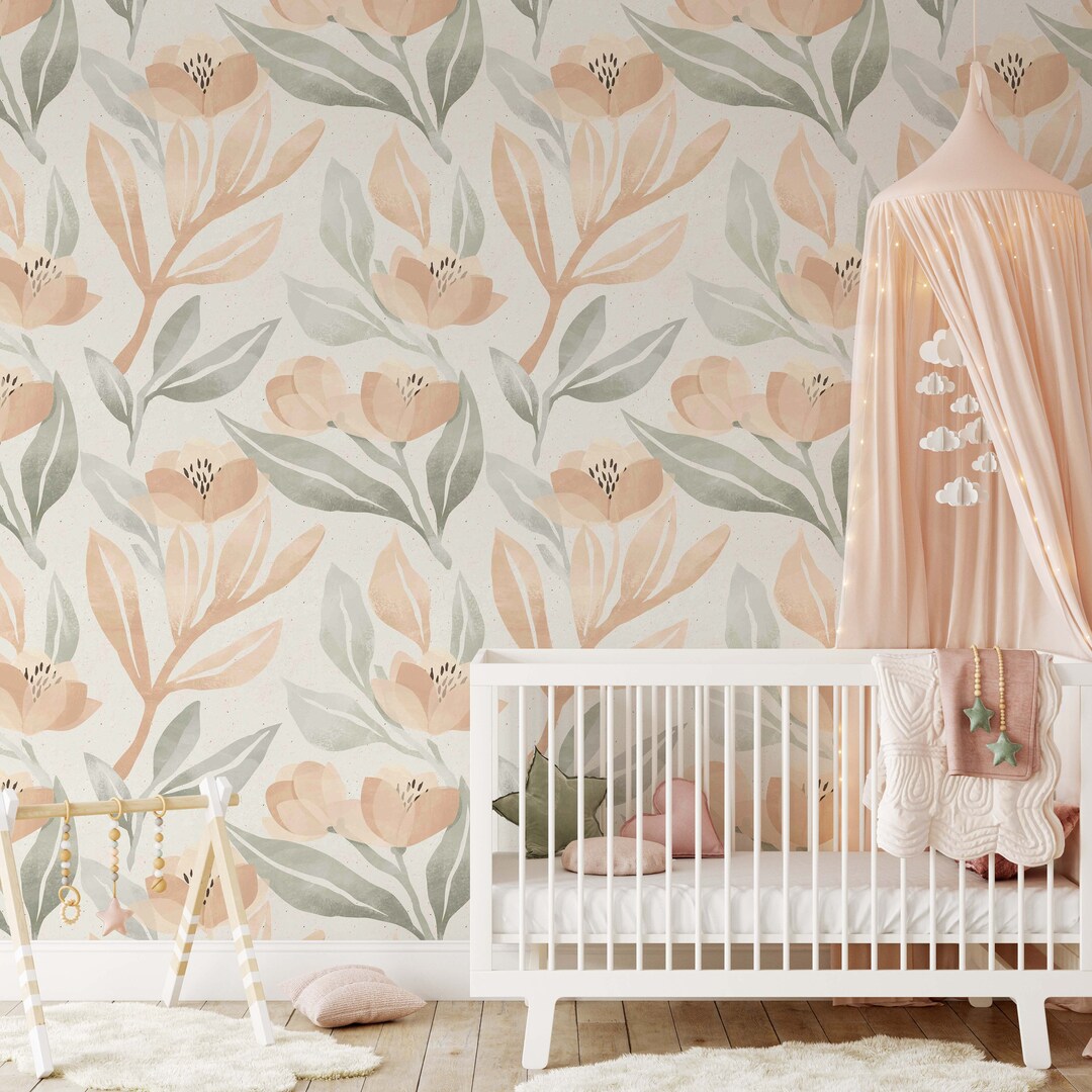 Botanical Blossom Mural KM198 - Large Scale Wallpaper Floral Peel and ...