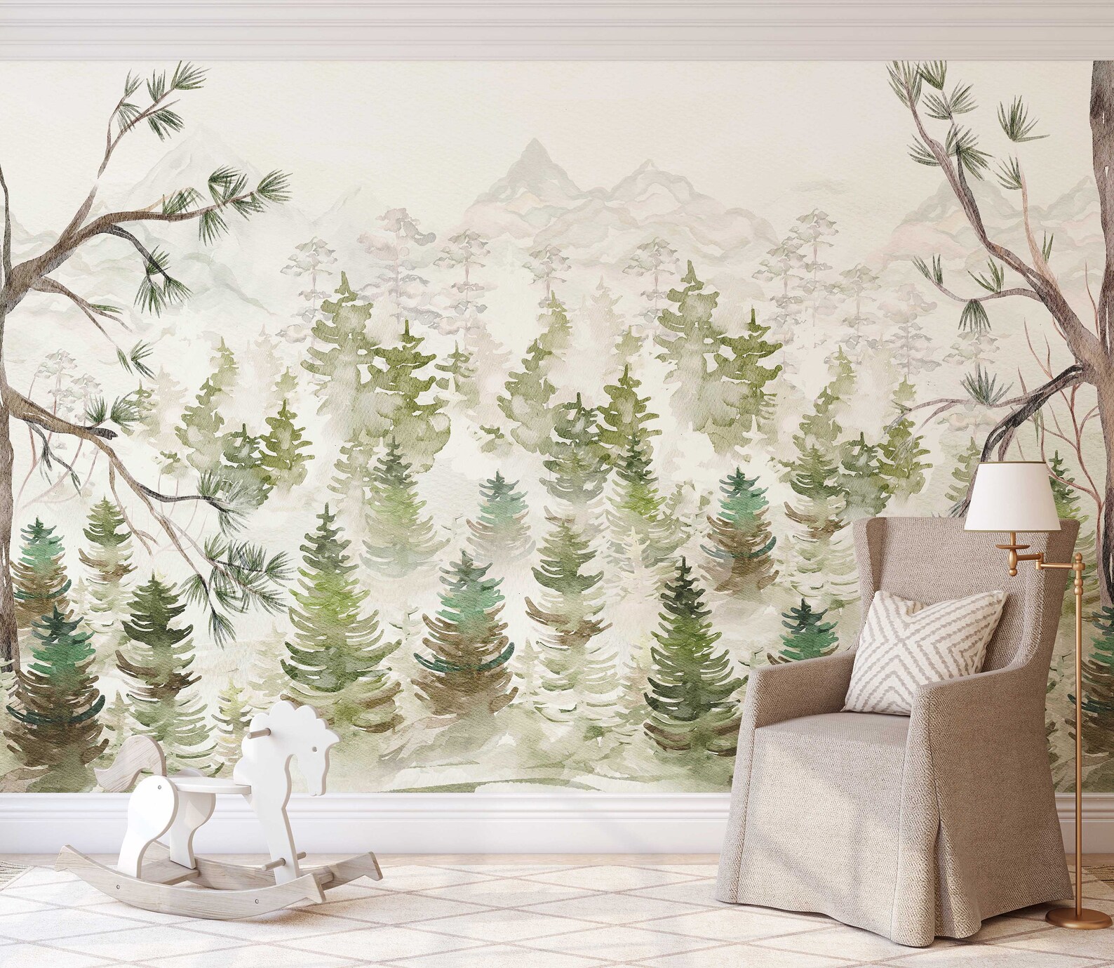 Landscape Forest Mural KM218 Large Scale Boy Nursery - Etsy