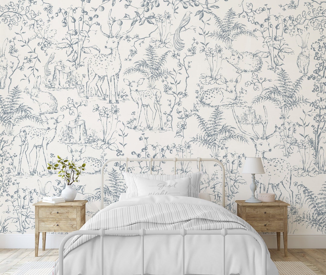 Woodland Storybook Mural - Woodland Scenic Wallpaper Peel and Stick ...