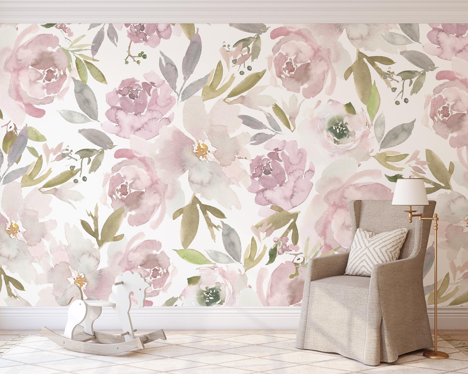 Rose Garden Mural KM179 Large Scale Wallpaper Floral Peel | Etsy