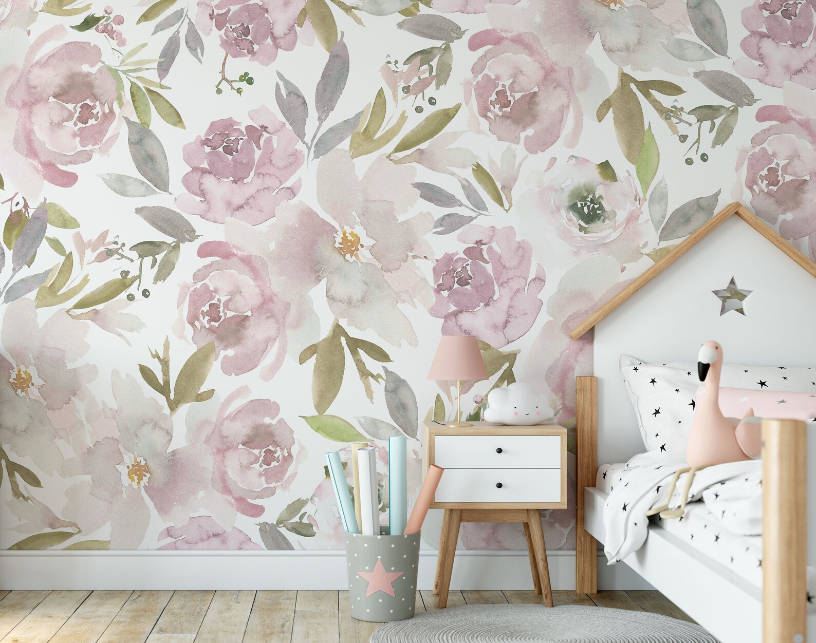 Rose Garden Mural KM179 Large Scale Wallpaper Floral Peel | Etsy