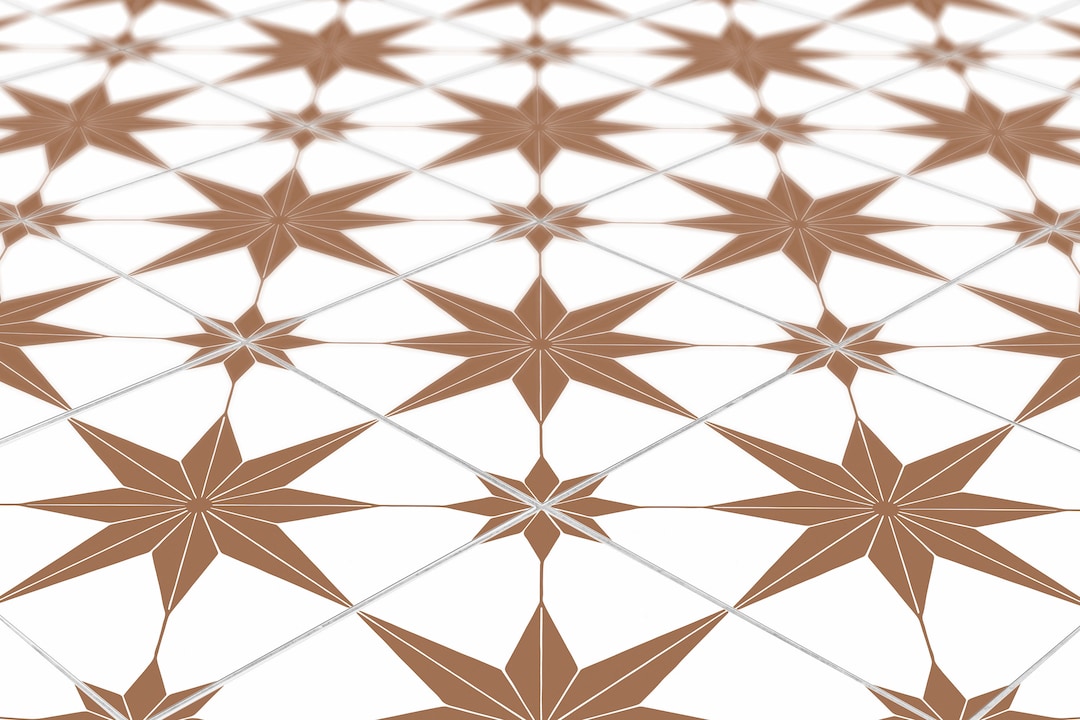 Terracotta Star Tile Decal Stickers: Vintage Pattern, Peel and Stick - Etsy