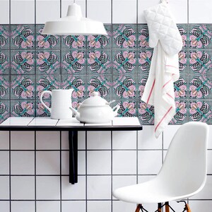 Tile Stickers Elegant Milan Quart Tile Decal Vinyl Stickers Floor ...