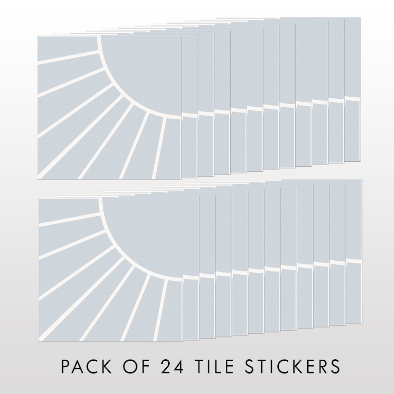 Boho Light Blue Sun Inverted Circles Vinyl Tile Decal Stickers - Etsy