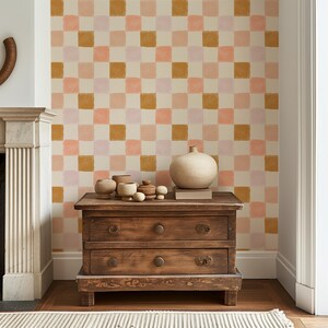 Boho Checkered Wallpaper A371 Peel and Stick Removable Repositionable ...
