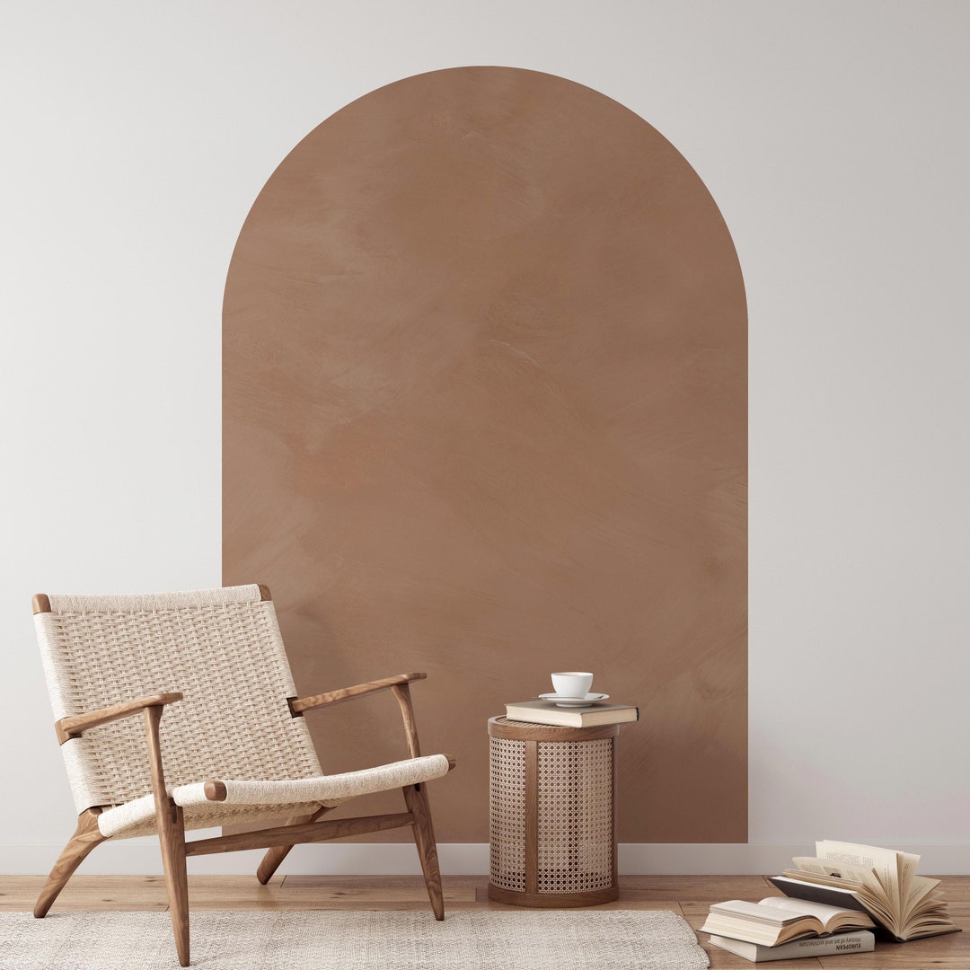Cream Mauve Neutral Arch Wall Decal, Minimalist Color Block Arch Decal ...