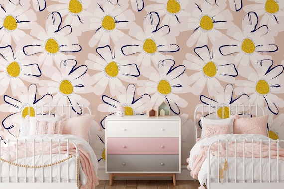 Big Artsy Daisy Mural KM139 Large Scale Wallpaper Floral - Etsy