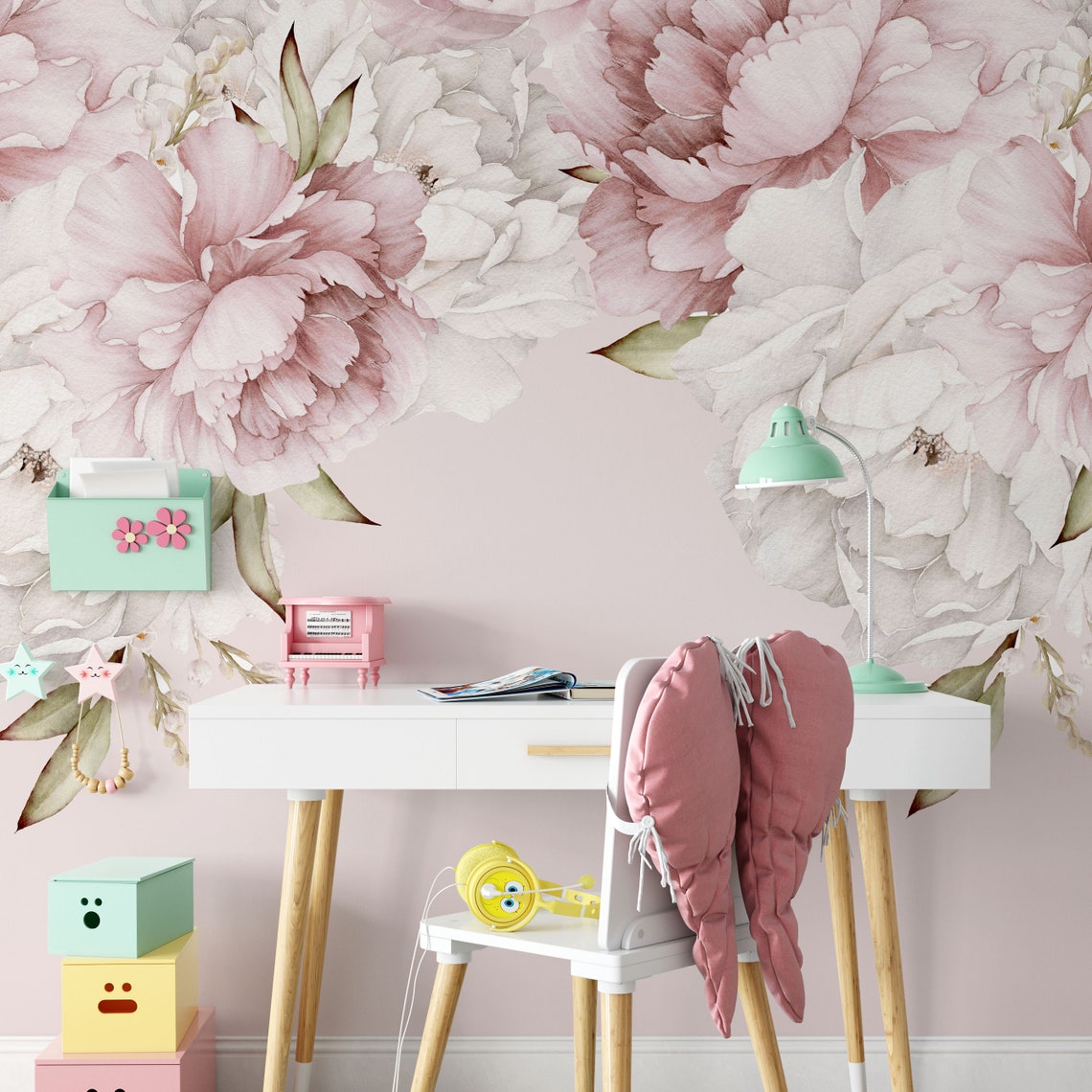 Sweet Pinky Peony Bouquet Decals D085 Nursery Floral Corner - Etsy