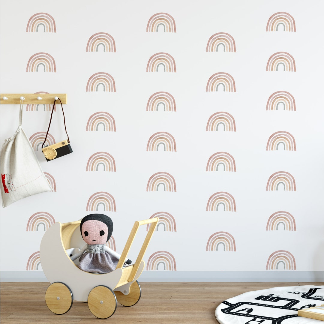 Neutral Boho Rainbow Decals: Peel and Stick Wall Stickers - Etsy