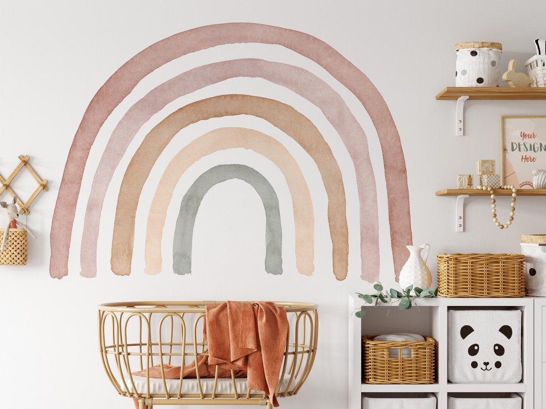 Neutral Boho Rainbow Decal: Peel and Stick Nursery Decor - Etsy