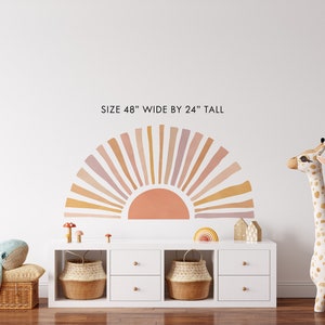 Boho Sun Decal for Bed or Crib, Sun Decal in Sunset Blush Colors and ...