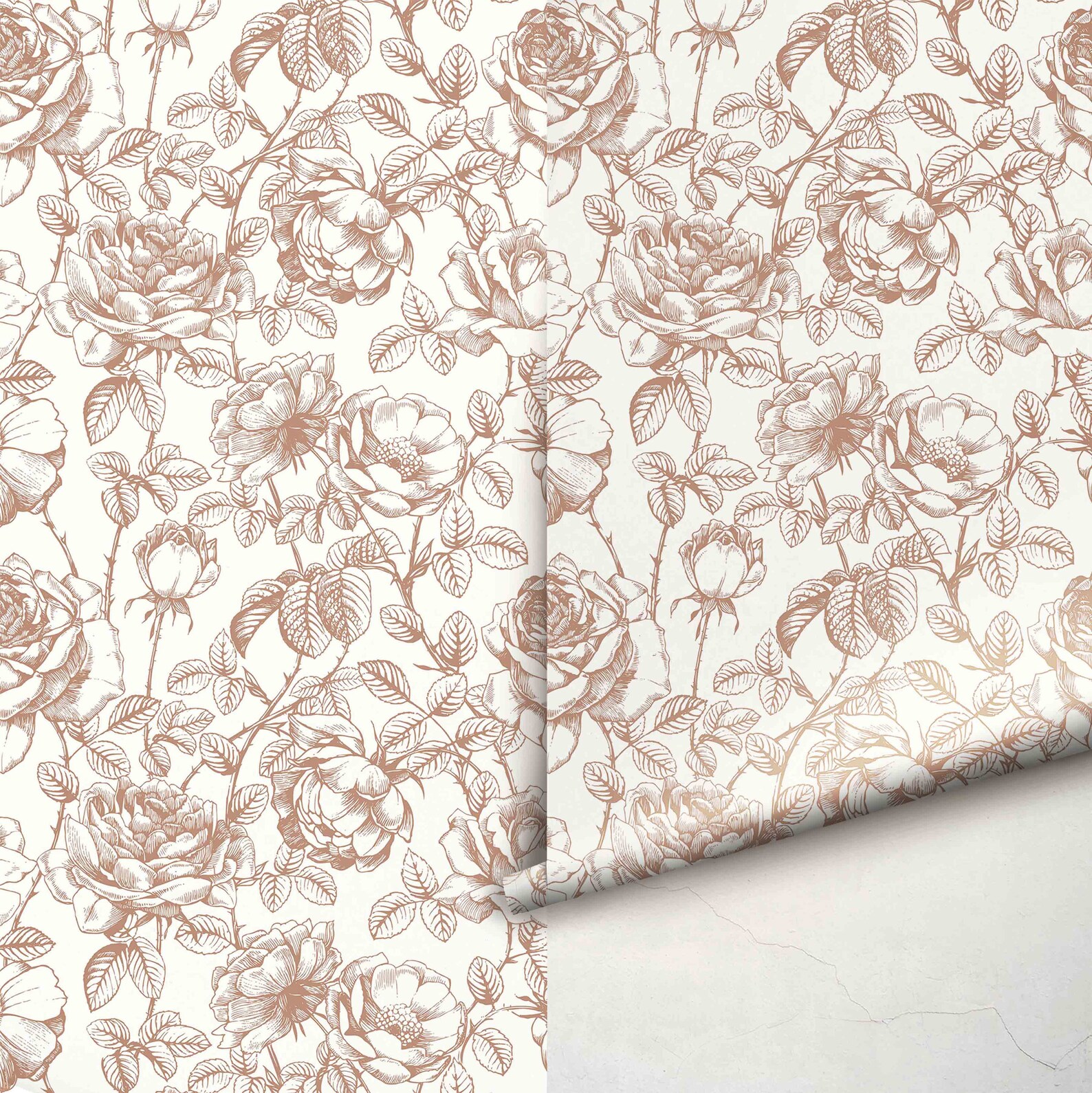 Boho Roses Wallpaper A177 Boho Peony Wallpaper Peel and Stick Removable ...